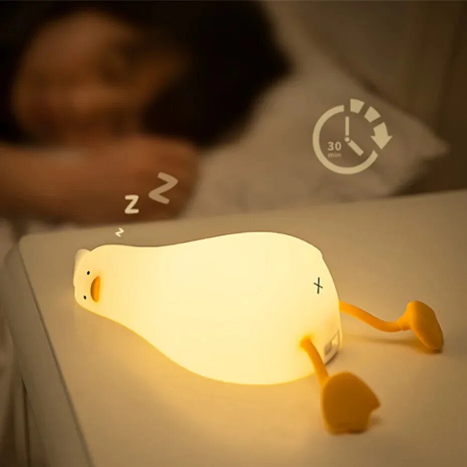 Светодиодный детский ночник, перезаряжаемая силиконовая лампа Squishy Duck, детский праздничный подарок, настольная декоративная лампа для спальни