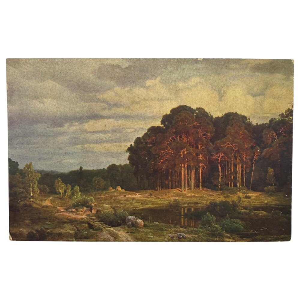 Почтовая открытка "Carl Friedrich Lessing - Лесной пейзаж" 1880-1914 гг. Германская Империя