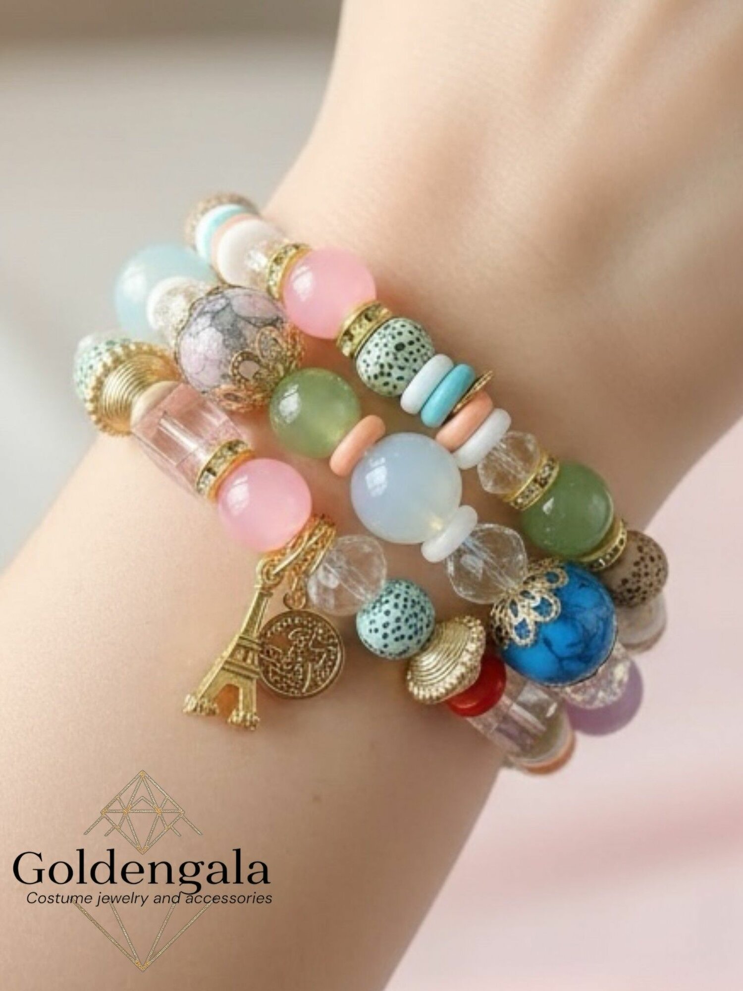 Браслет, хрусталь, кошачий глаз синтетический