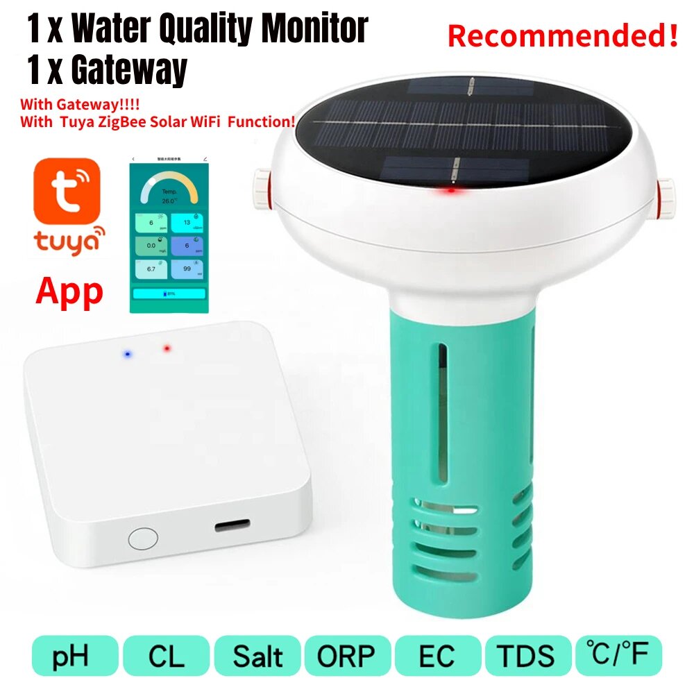 Измеритель качества воды для бассейна Tuya ZigBee 7 в 1