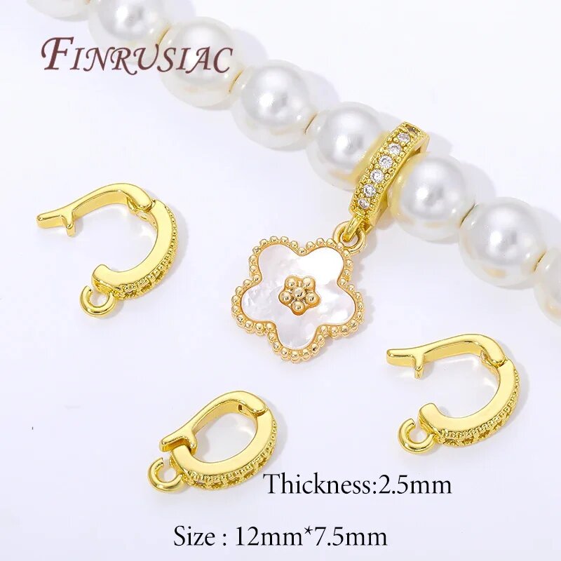 Бейлы для подвесок FINRUSIAC, 8 шт, 18K позолота