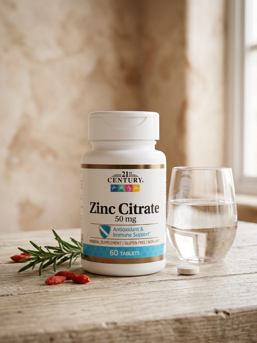 21st Century, Zinc Citrate, Цитрат Цинка 50 мг - 60 таблеток