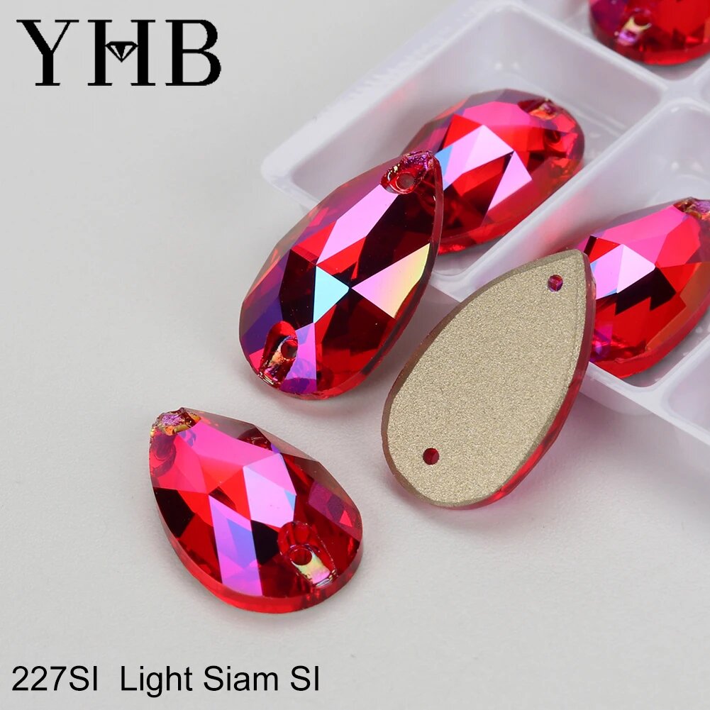 Стразы YHB 227SI Light Siam SI, 13mm, 22mm, Бордовый