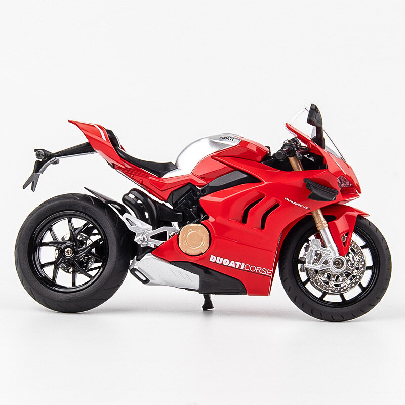 Модель мотоцикла 1:12 из сплава для детей - реплика Ducati V4S, красный цвет, в коробке
