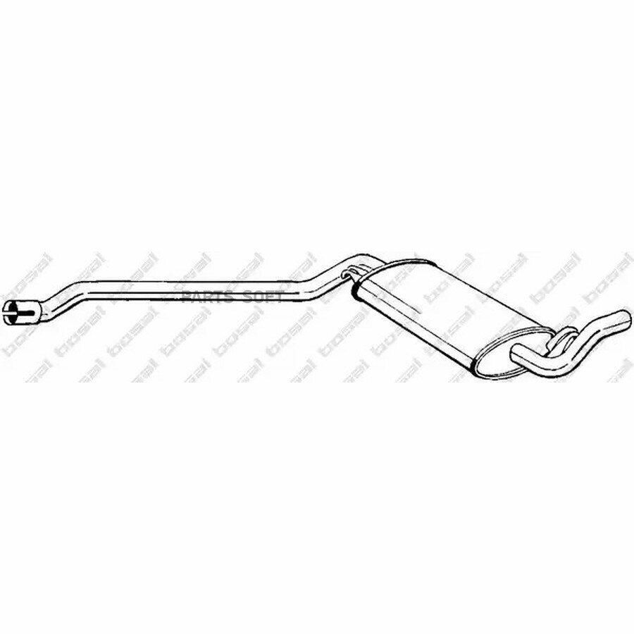 Глушитель центральный AUDI CABRIO 93-98 от официального дистрибьютора, BOSAL, артикул 283015