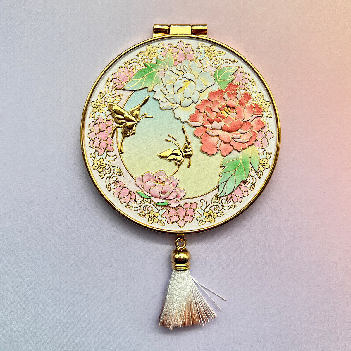 Культурное и креативное металлическое зеркало для туалетного столика Twelve Flower Ling-Цветок пиона