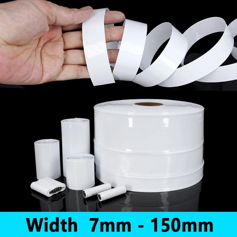 Термоусадочная трубка ПВХ белая 7-150 мм 1 meter, Width 50mm Dia 32mm