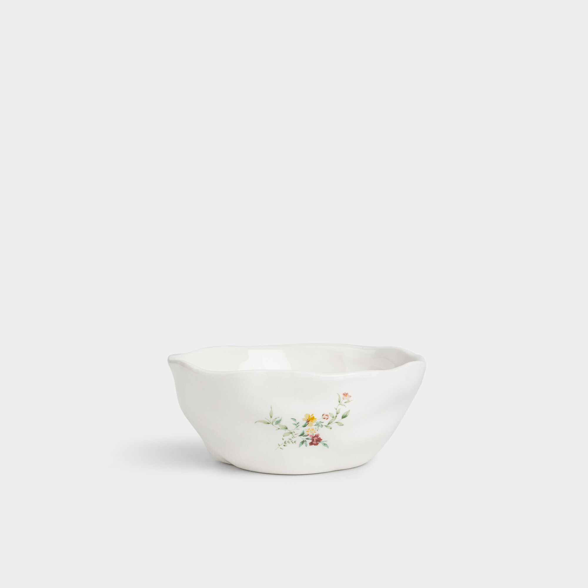 Пиала, 14х6 см, 500 мл, керамика D, молочная, Цветы, El flower, Kuchenland