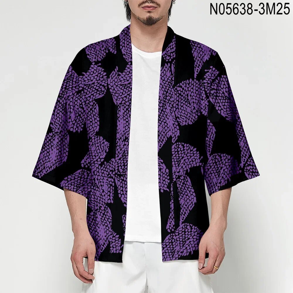 Хаори кардиган фиолетовый N05638, 4XL