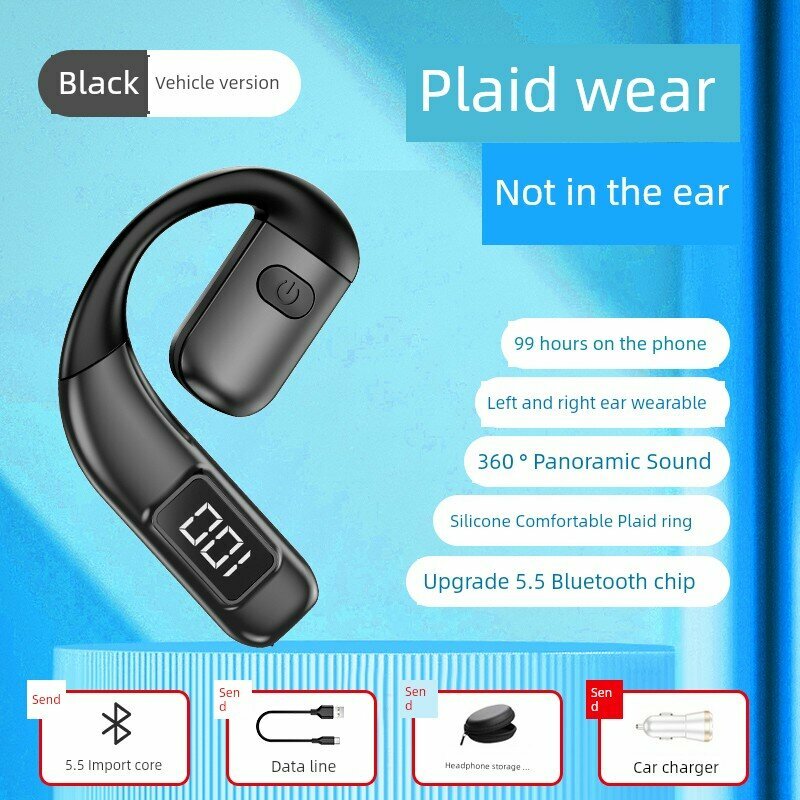 Беспроводные Bluetooth наушники с 99 часами разговора и 69 часами музыки, черный автомобильный вариант, включая