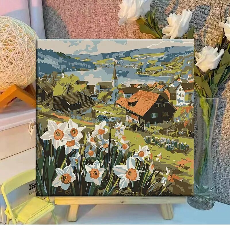 Картина по номерам, 20x20 CM, животные, пейзаж, подарок