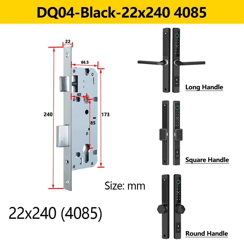 Черный замок CDOK DQ04-Black-4085 Long Handle
