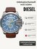 Наручные часы DIESEL Mega Chief, голубой/коричневый