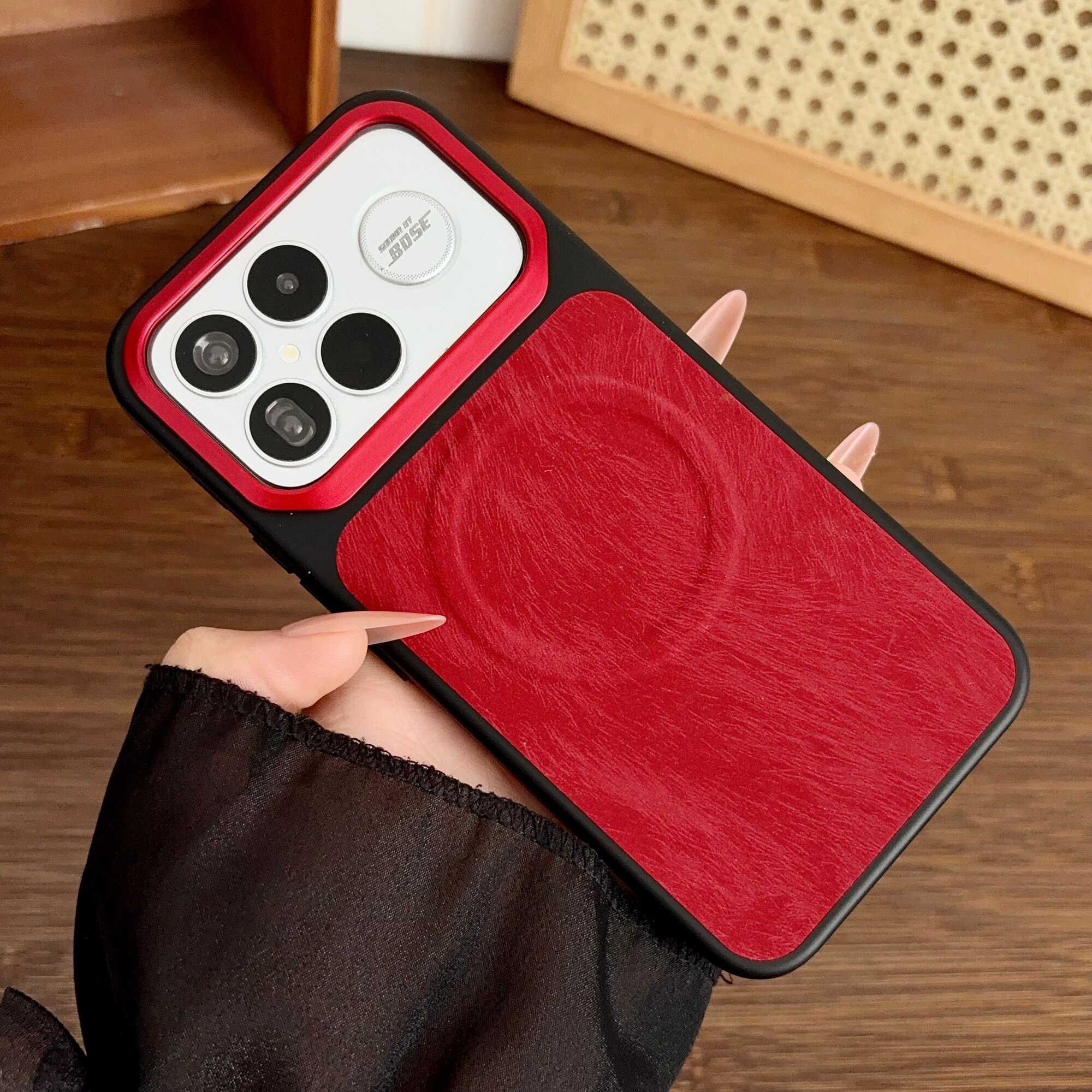 Чехол Для Poco F8 Ultra/Сяоми Поко F8 ультра, soft touch, чехол-кардиомонитор, искусственная кожа, поликарбонат (PC), защита камеры, ударопрочный, усиленные углы, Xiaomi, Poco F8 Ultra, red,
