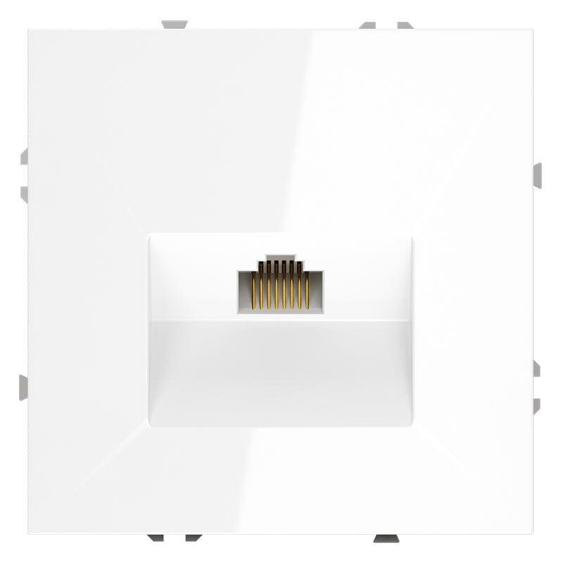 Розетка компьютерная 1-м СП S70 RJ45 кат.6 механизм бел. глянцевый Voltum VLS060101