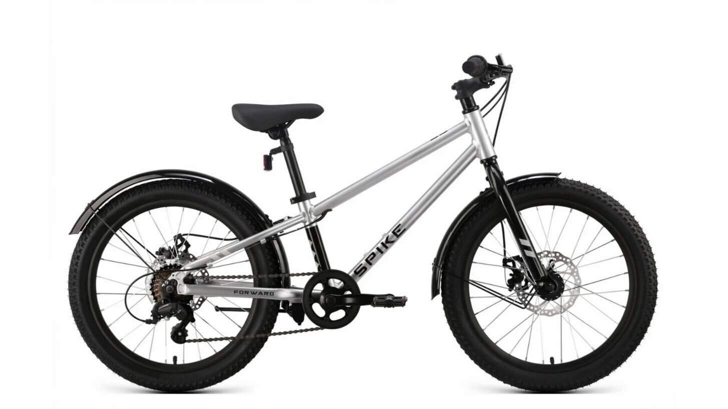Велосипед FORWARD SPIKE CX 24, колесо 24", рост 11', сезон 2025-2026, серебристый