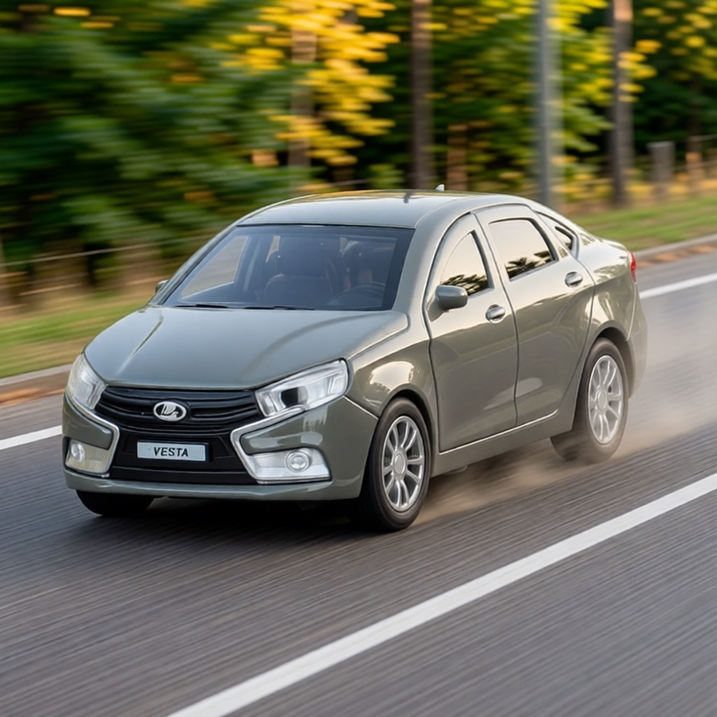 Металлическая машинка, ТехноПарк LADA VESTA, 12 см, темно-серый