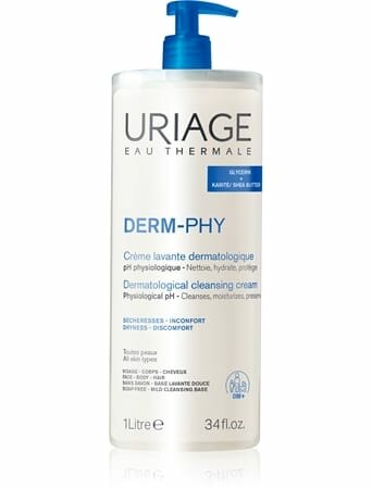 Средство для душа Uriage DERM-PHY Dermatological Cleansing Cream, 1000 мл