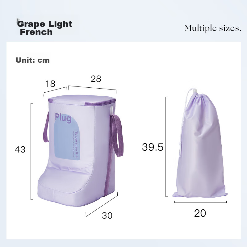 EACHY Foldable Foot Soaking Bucket, Over-Knee Deep Foot Bath Bag, Insulated Portable Deep Foot Bath Tub, Foot Washing Basin, Purple