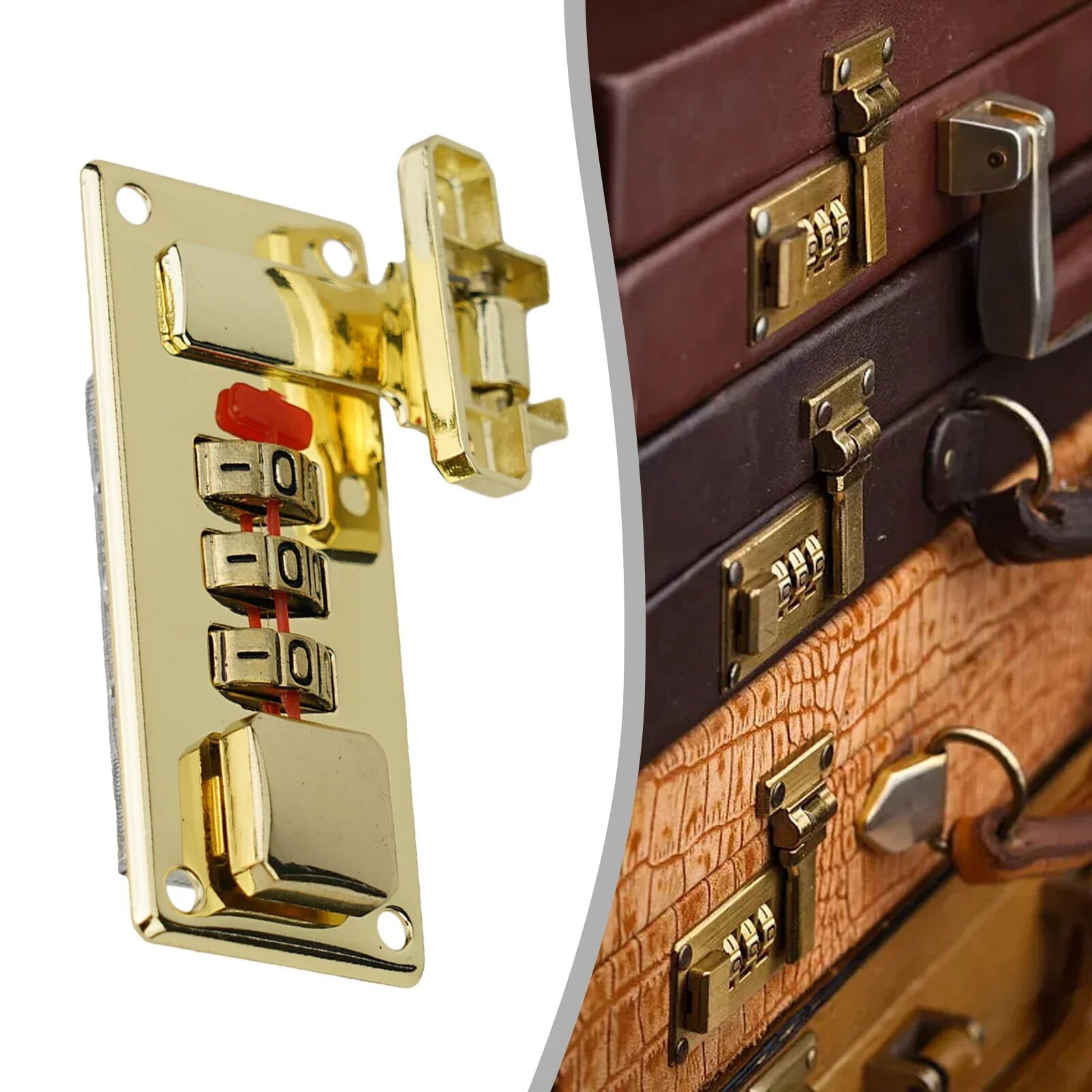 Кодовый замок Password Lock Latch, желтый, навесной, для деревянных изделий yellow right — фото 1