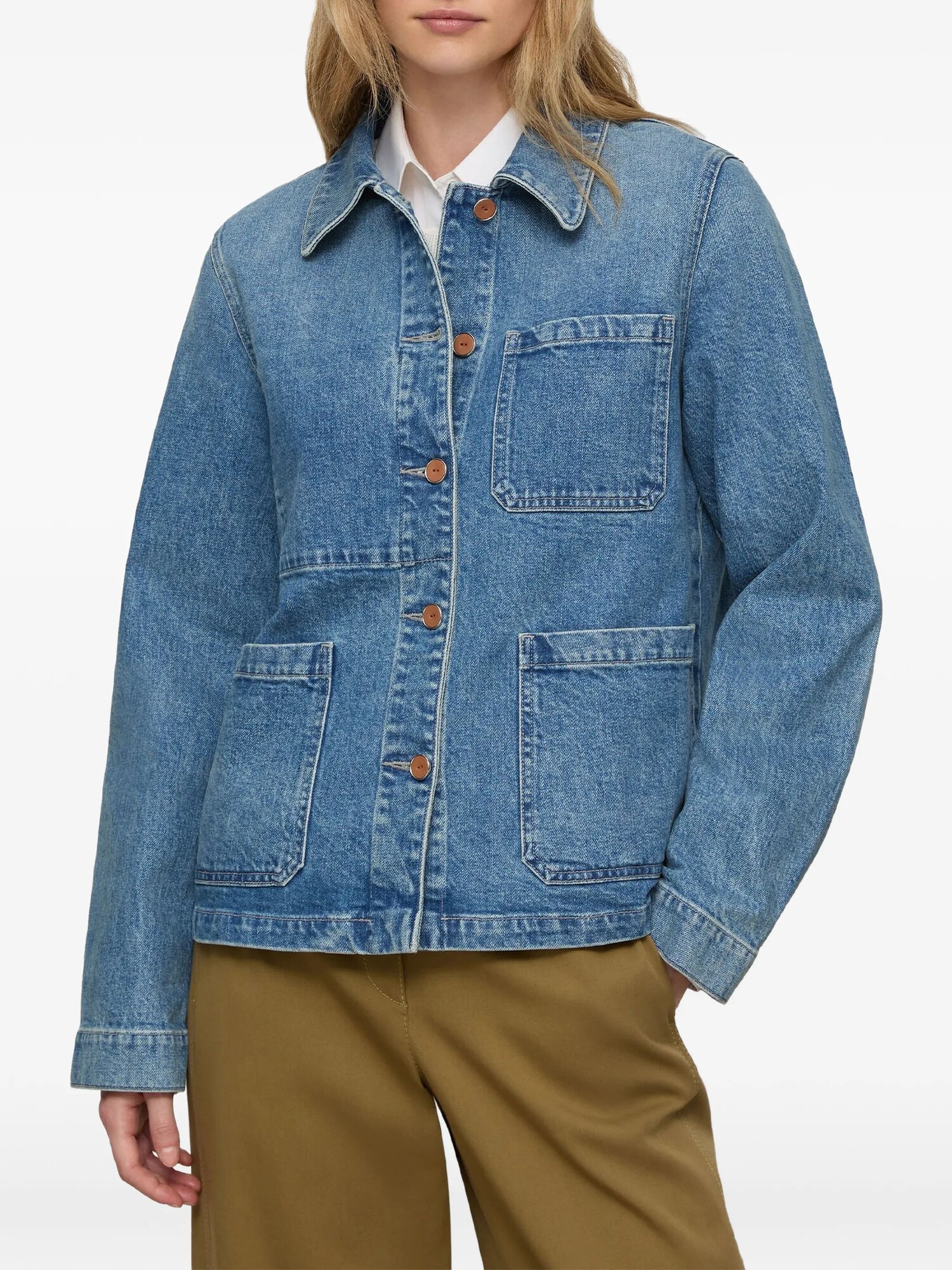 Куртка LAFAYETTE 148 Patch-pocket denim jacket, размер 46 — фото 1