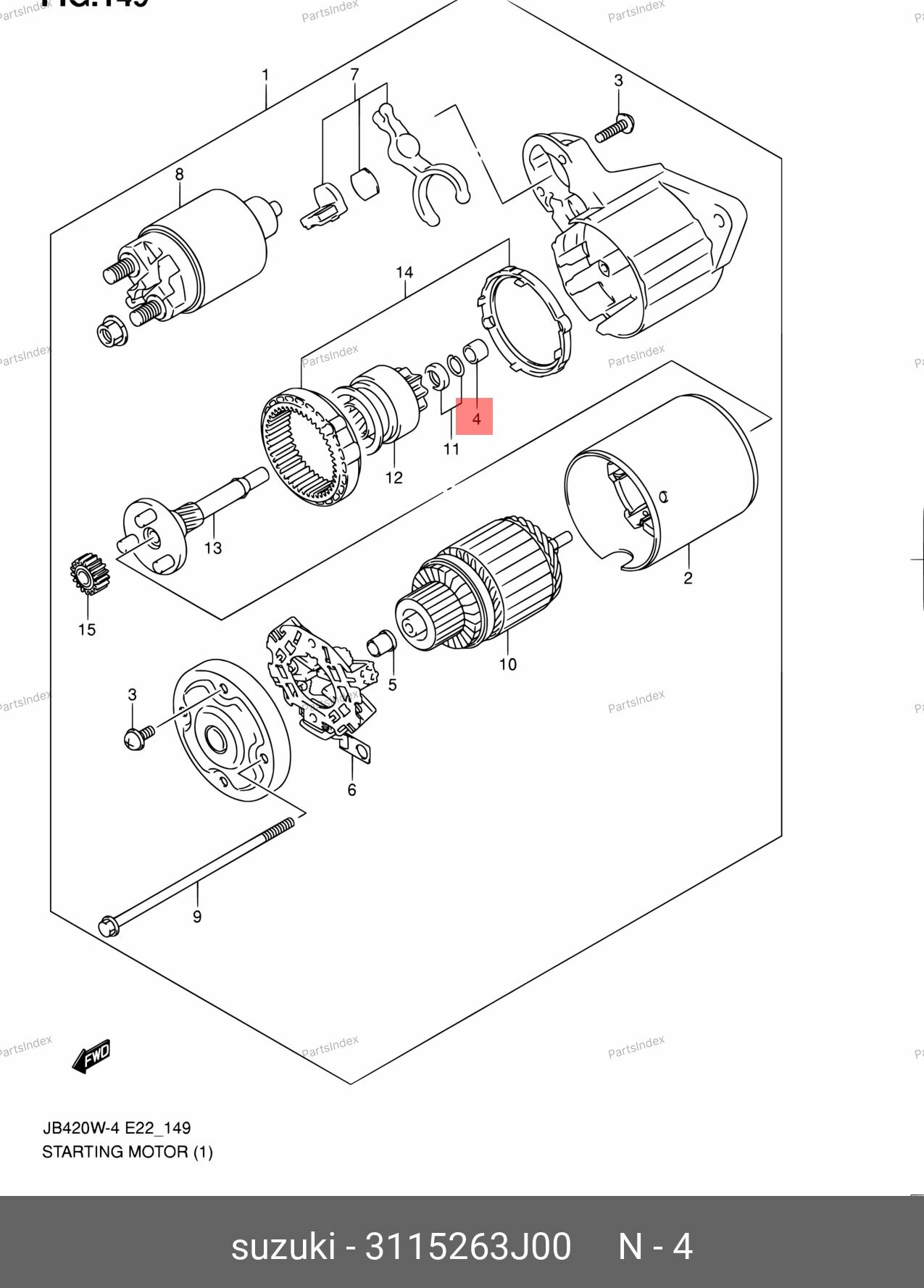 Подшипник передний, SUZUKI 3115263J00