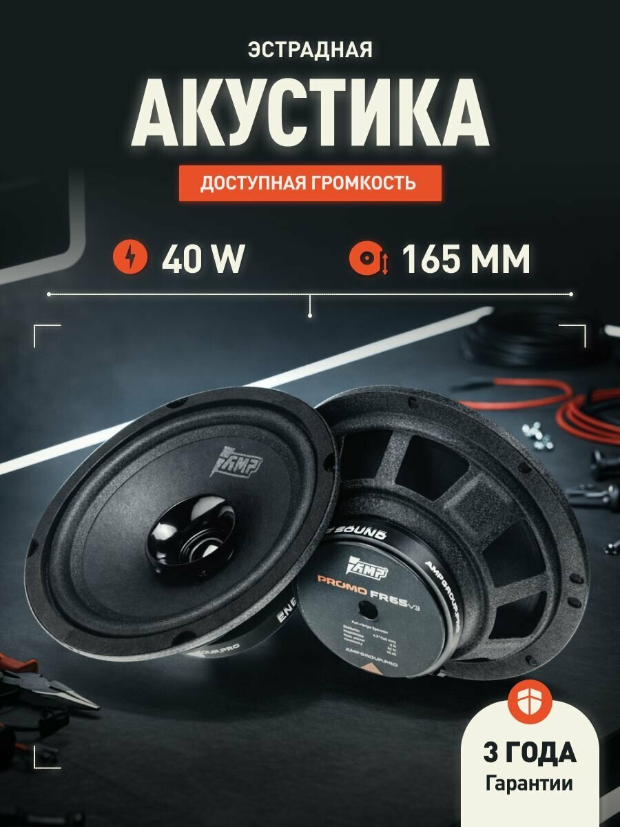 Динамики автомобильные 16 см AMP PROMO FR65 ver.3