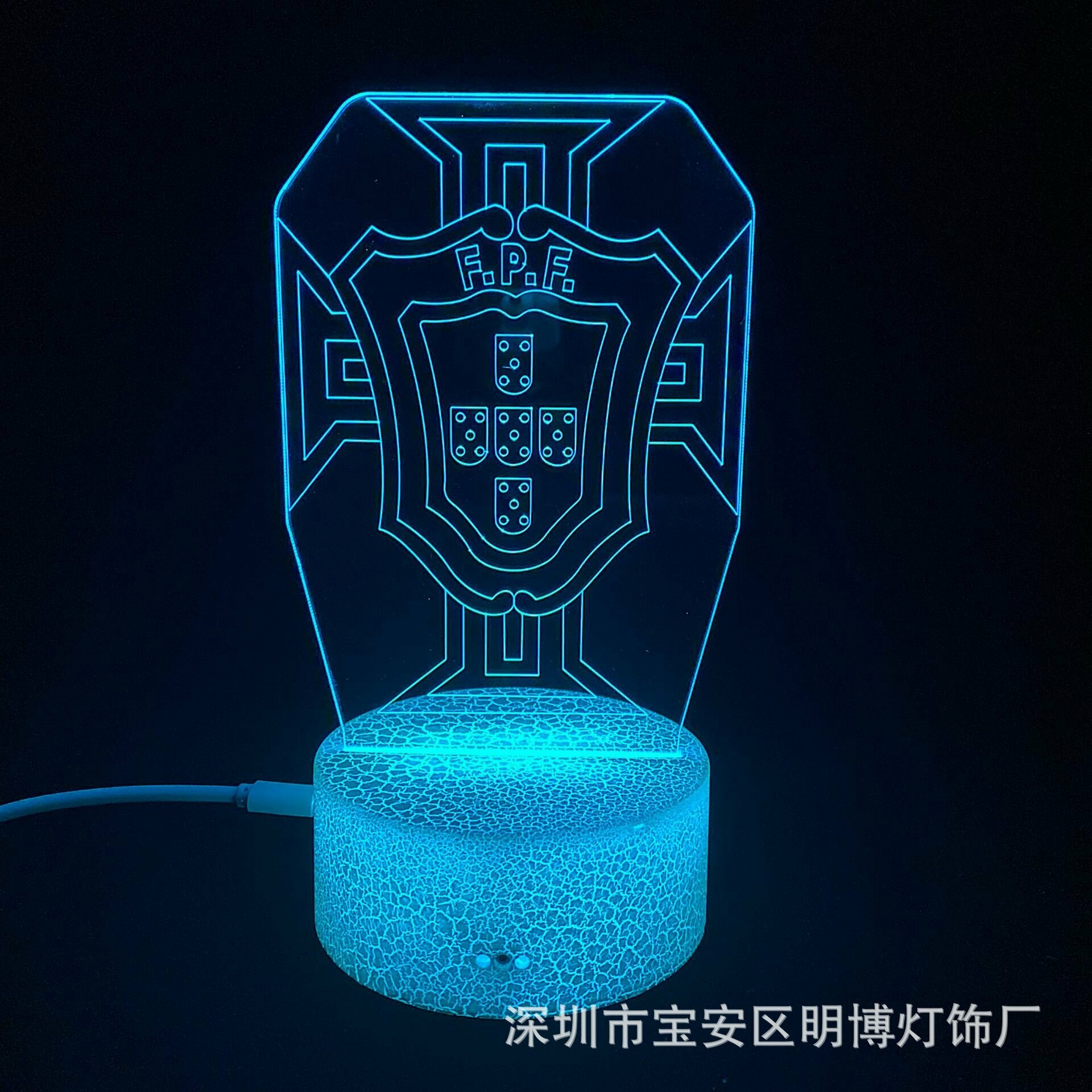 3D ночник Сборная Португалии Трещины USB сенсор пульт