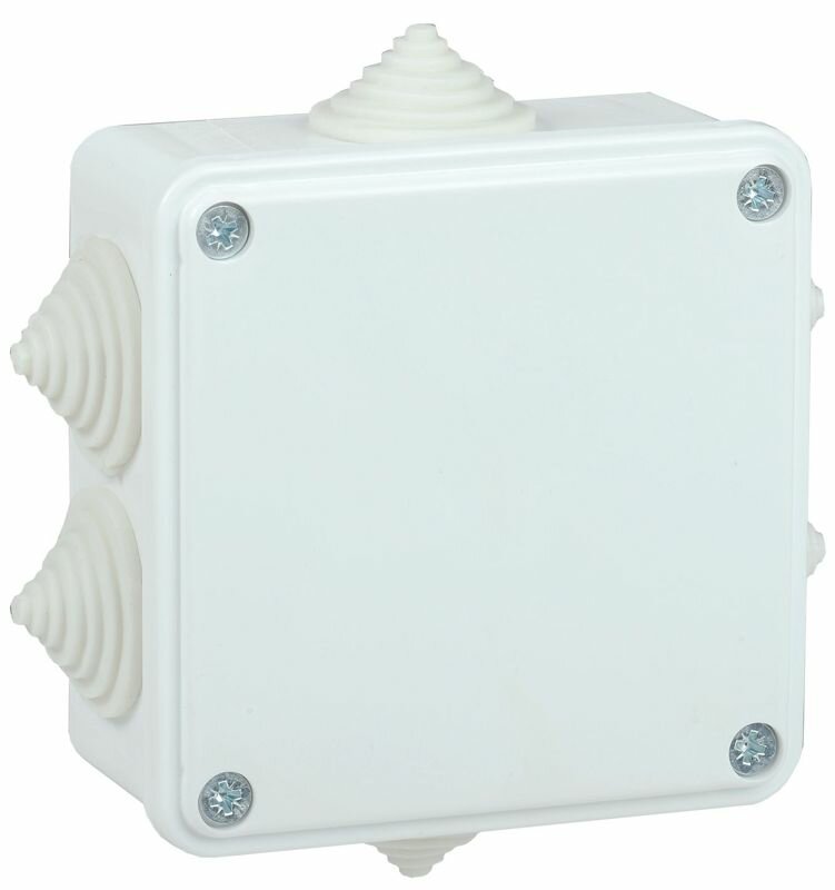 Коробка распаячная ОП КМ 100х100х45 IP44 6 вводов бел. IEK UKO11-100-100-045-K01-44