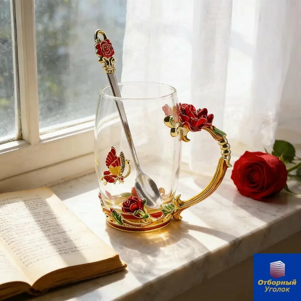 Чашка для кофе из эмалированного стекла, прекрасный подарок для мам, женщин ко Дню Святого Валентина и Дню Матери