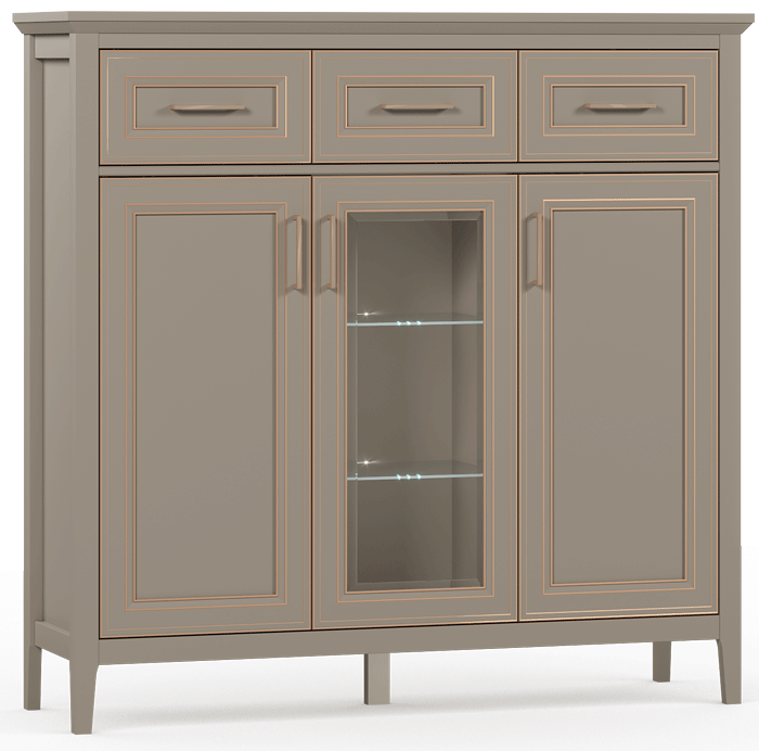 BRW Тумба с подсветкой Классик/Classic KOM1W2D3S Глиняный серый, Глиняный серый Глиняный серый, Глиняный серый