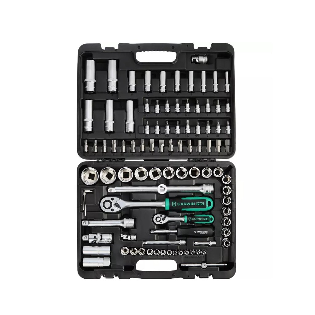 GARWIN PRO Набор ручных инструментов 1/4" и 1/2", 94 предмета 640094