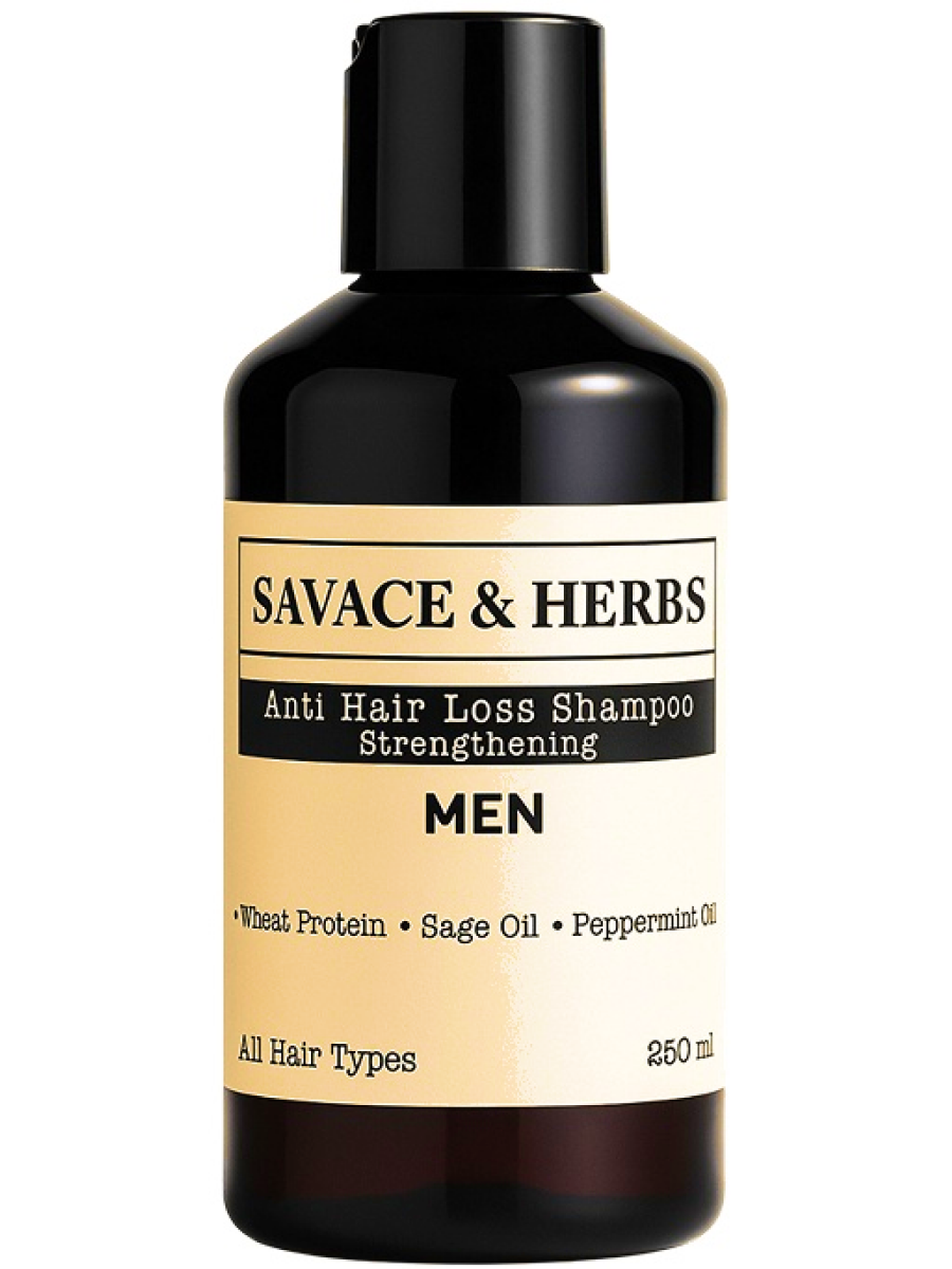 Шампунь против выпадения для всех типов волос мужской, SAVACE & HERBS, 250мл