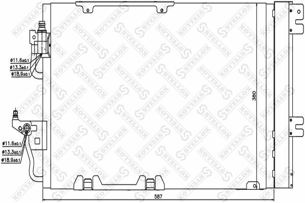 STELLOX Радиатор кондиционера (конденсер) для Opel Astra 1.8i 16V АКПП 04>