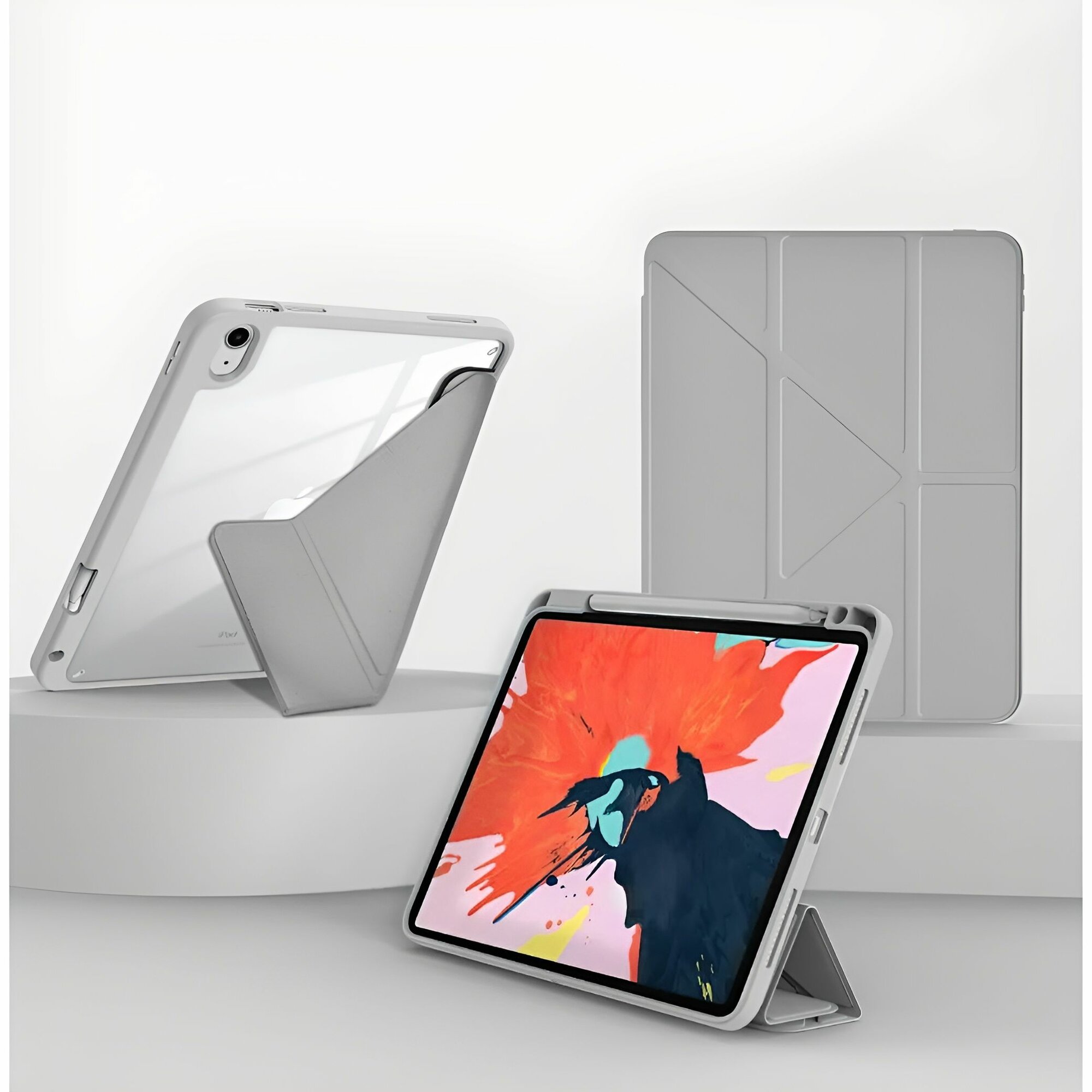 Защитный чехол 2 в 1 для Apple iPad Pro 13" (2024-2025) Wiwu Defender Protective Case JD-105, светло-серый
