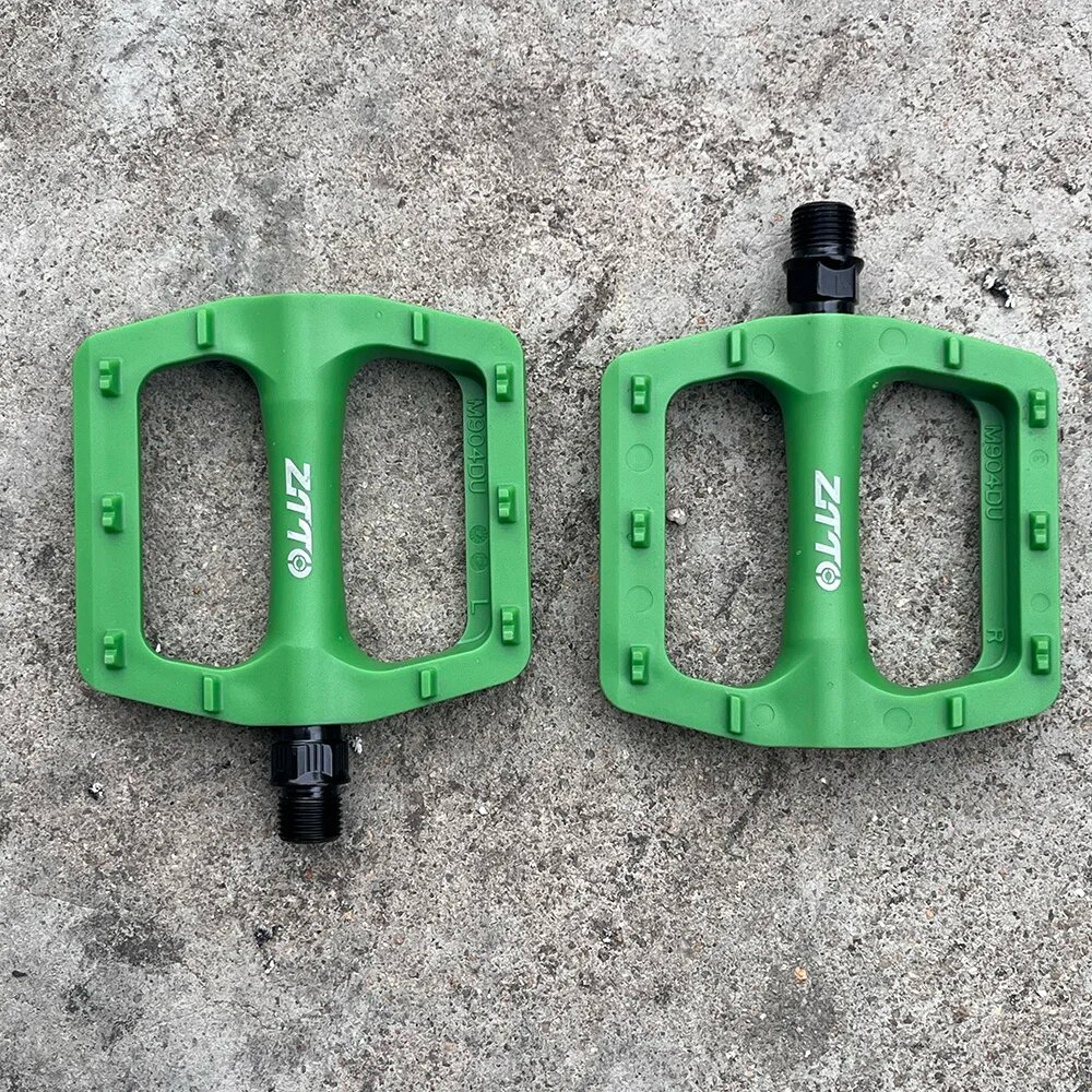 Педали ZTTO Ultralight 218г черные пластиковые Зеленый, Green