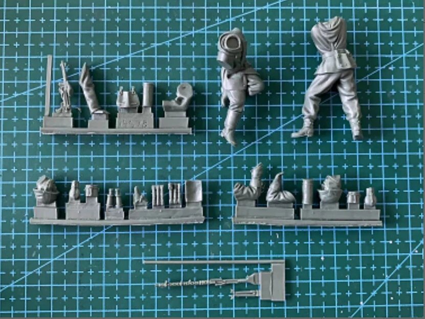 Набор для сборки модели из резины 1/35, солдаты с пулеметами