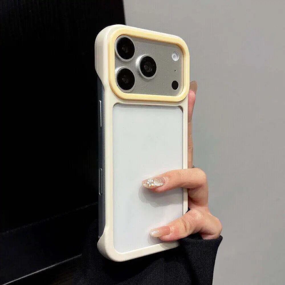 Прозрачный чехол Candy Color Frameless Frame для iPhone 17 16 15 14 13 12 iPhone17 Про, Белый, White