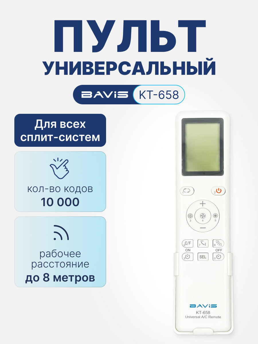 BAVIS KT-658 (10000 в 1) универсальный ПДУ для кондиционеров