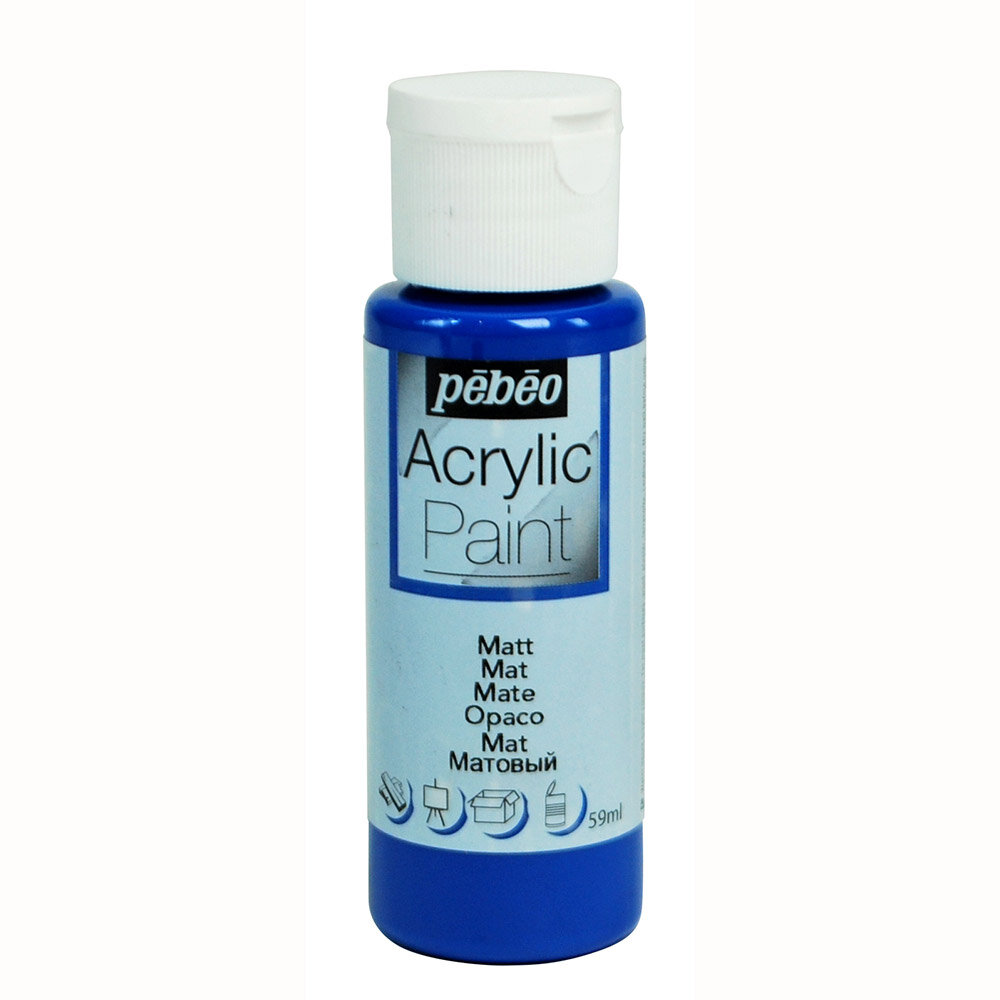 Краска акриловая Pebeo Acrylic Paint, декоративная, матовая, 59 мл, синий королевский
