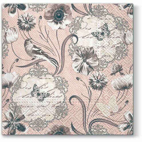 Салфетки PAW Decor Collection "Lunch", Викторианские цветы, трехслойные, для декупажа, 20 шт