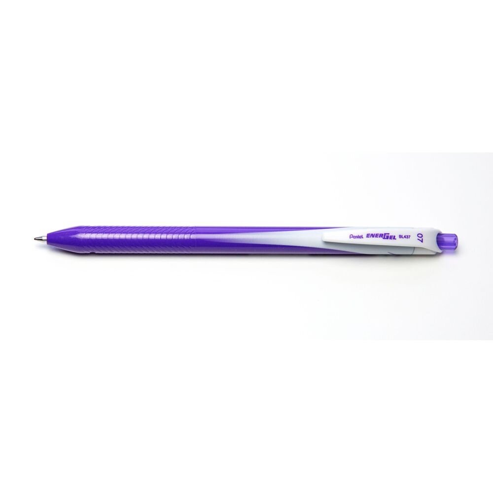 Ручки гелевые Pentel "EnerGel", автоматическая, одноразовая, диаметр 0,7 мм, Фиолетовые чернила, 12 шт