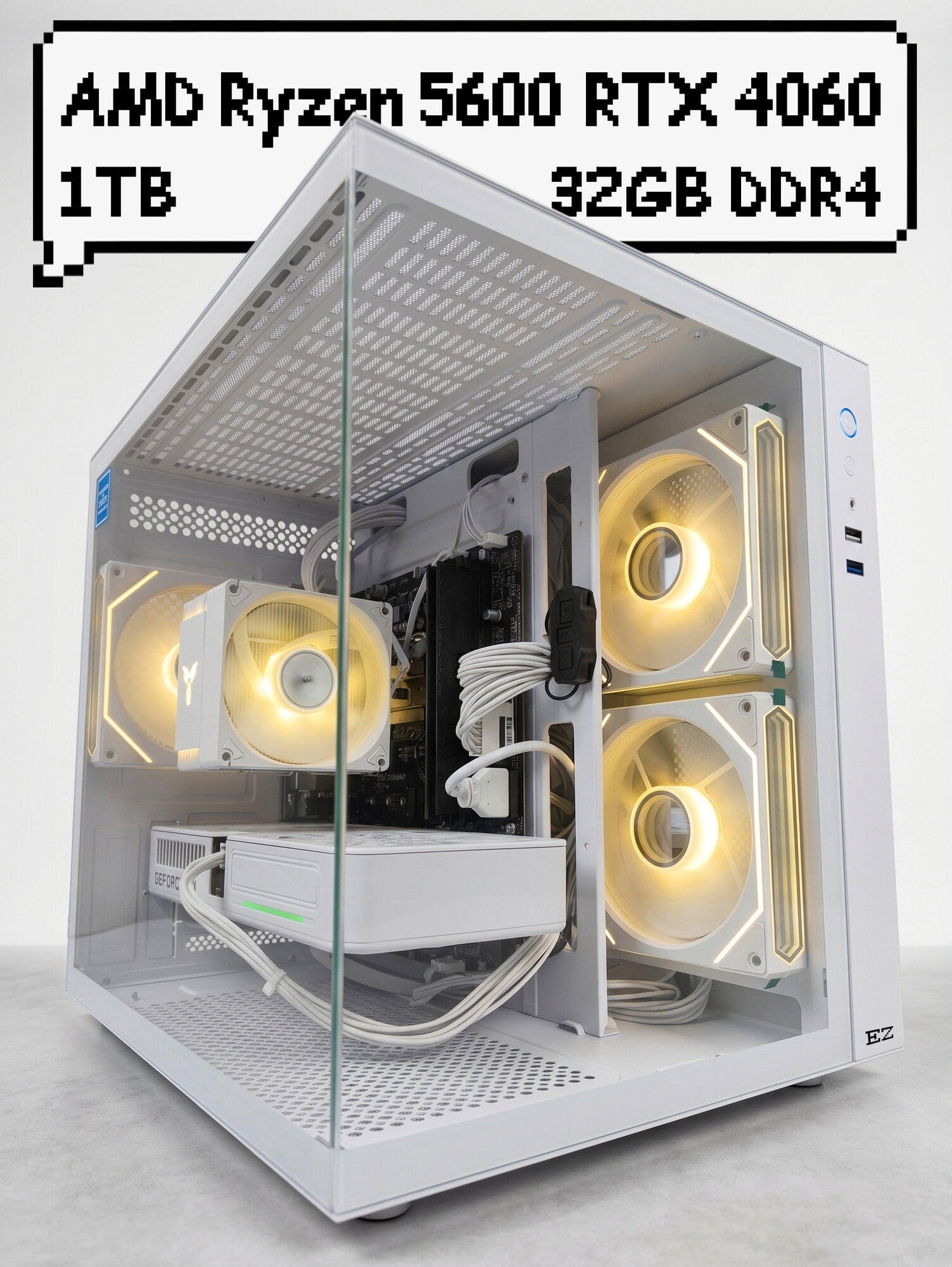 Игровой ПК EZPC RTX 4060 | Ryzen 5 5600 | 32GB DDR4 | 1TB SSD | Win 10 Pro