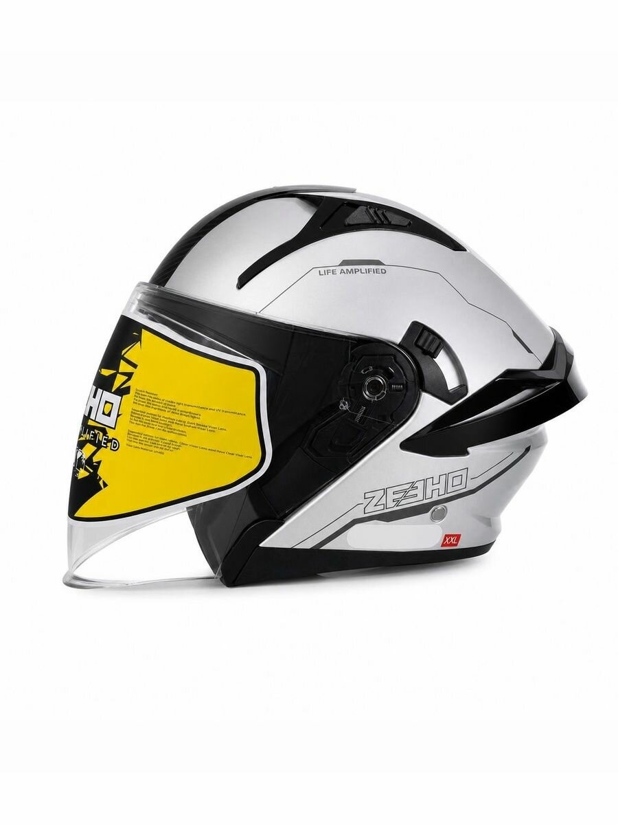 Мотошлем с очками ZEEHO Helmet XL Silver