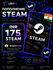 Подарочная карта Steam Индия 175 INR | Steam Wallet TRY | Пополнение индийского ...