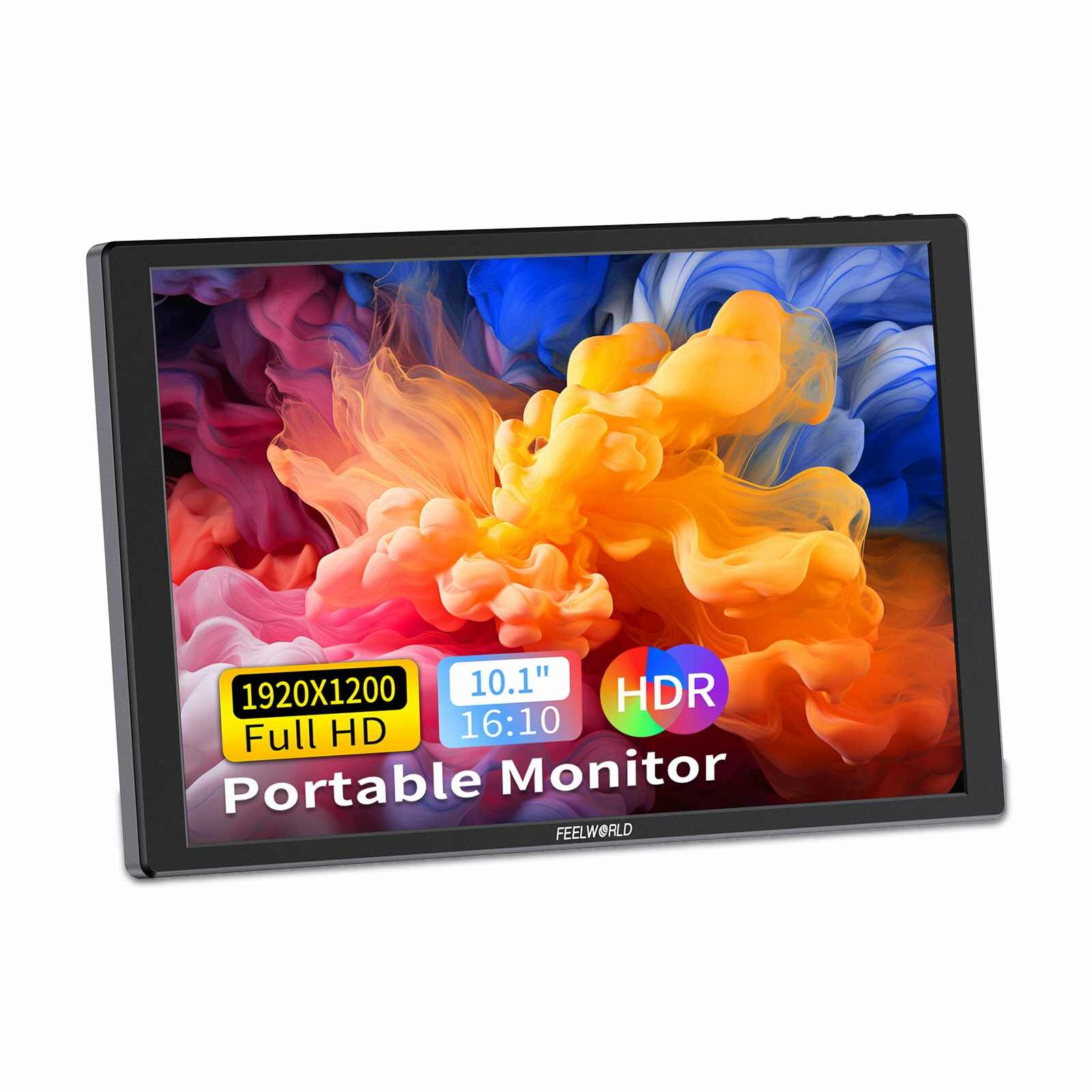 Портативный внешний монитор FEELWORLD D10, 10,1 дюйма, 350 нит, сенсорный экран, FHD 1920x1200.