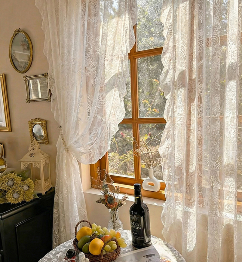 Плотные шторы из французского пасторального кружева 140*200 см (одновременно может быть принят только один заказ)