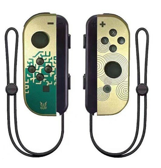 Беспроводной контроллер с вибрацией для Nintendo Switch 2-го поколения, золотая тема Tears of the Kingdom, с ремешком