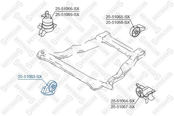 2551066-SX Подушка двигателя HYUNDAI 2.4-2.7 прав.