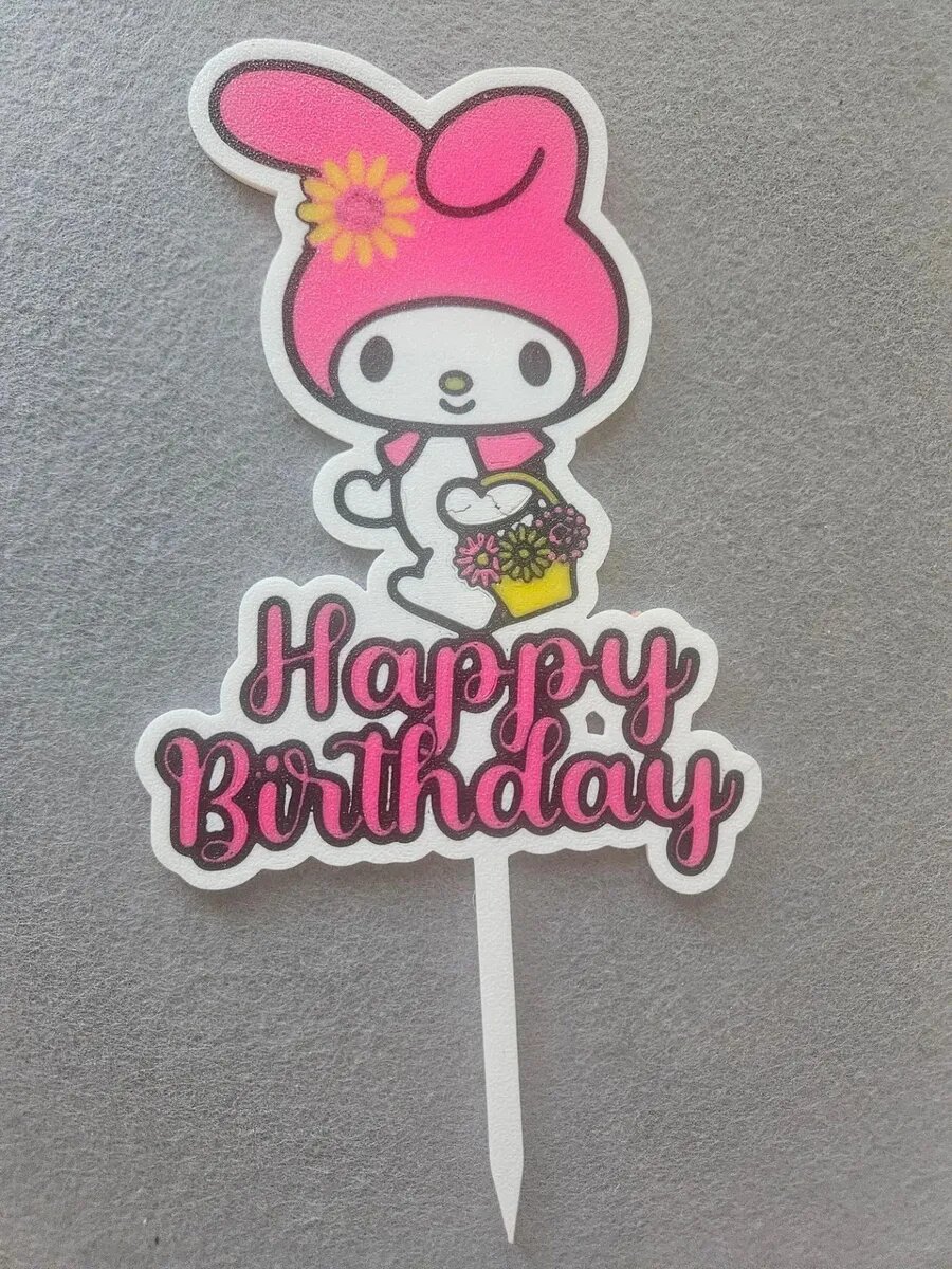 Топпер в торт Хеллоу Китти Мелоди Happy Birthday